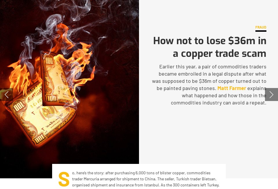How not to lose $36m in a copper trade scam - Mine | Issue 107 | August ...