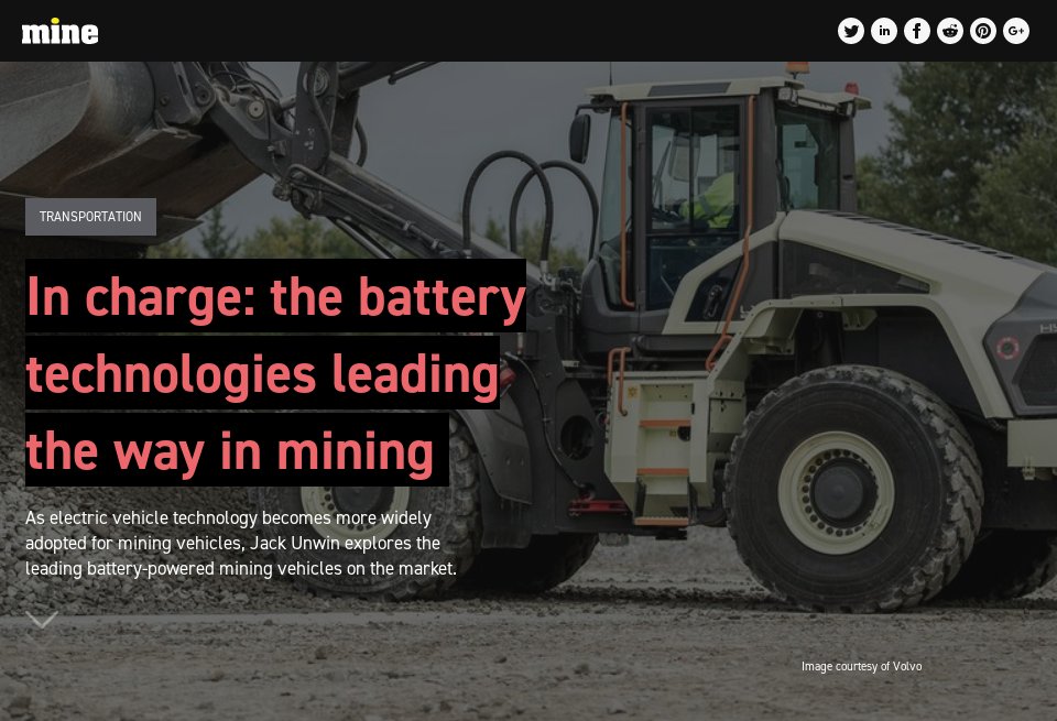 In charge: the battery technologies leading the way in mining - Mine ...